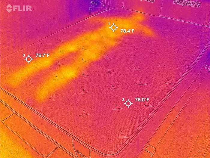 Leesa Studio Chill Review - Thermal Photograph Cooling Tests - NapLab